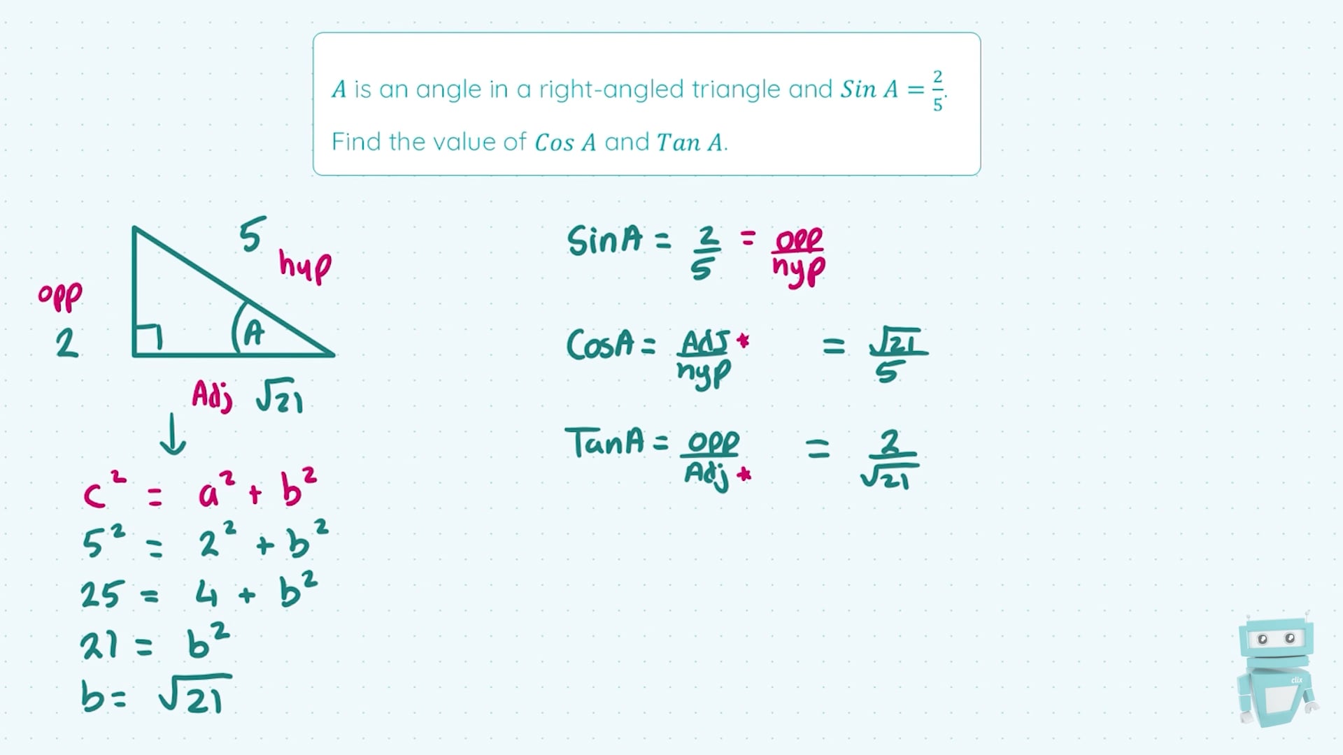 Given a Trigonometric Ratio to work out another Ratio